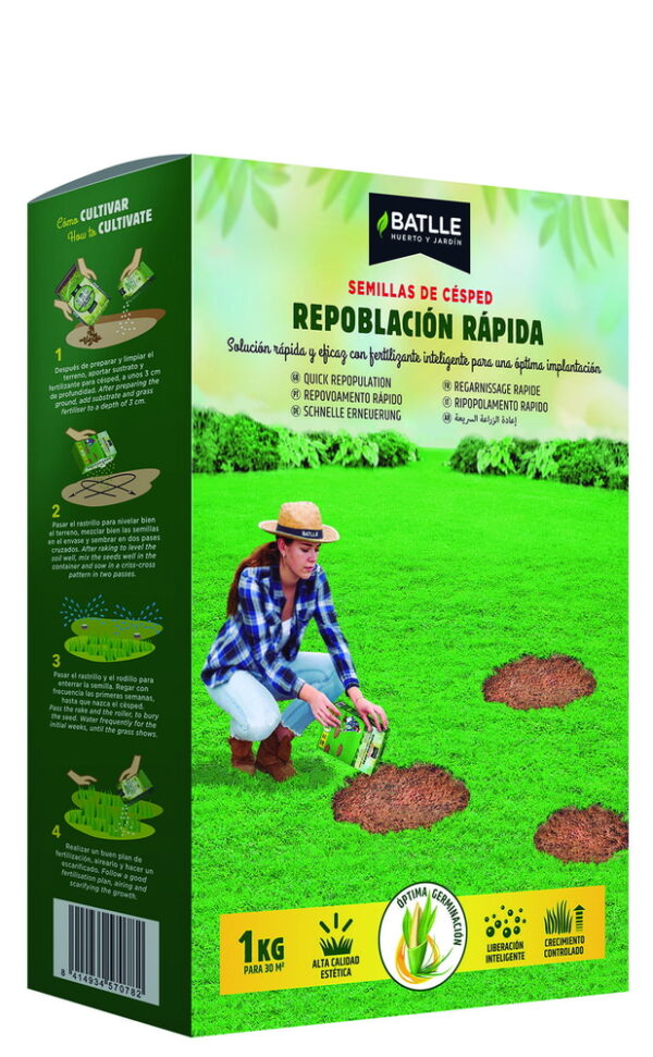 Césped Repoblación Rápida 1 kg. - Piensos Plantas y Semillas